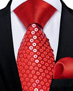 New Red Sequence Necktie Set-DBG1050 | Toramon Necktie Company | Men’s ...